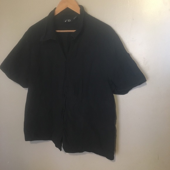 Tops | C B Casual Black Button Up Shirt | Poshmark